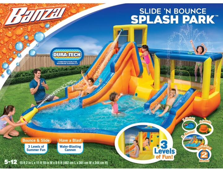 Banzai Inflatable Slide 'N Bounce Splash Park Water Park - ShopStyle ...