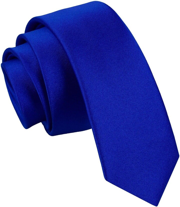 AAMERA Mens Royal Blue Tie Plain Security Funeral Slim Ties Workwear ...