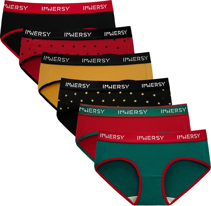 INNERSY Ladies Underwear Cotton Knickers for Women Multipack Mid Rise ...