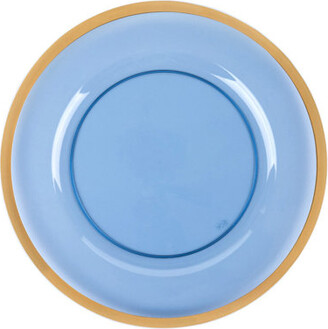 Ecoquality 13 Inch Round Translucent Blue Plates With Gold Rim 16 ...
