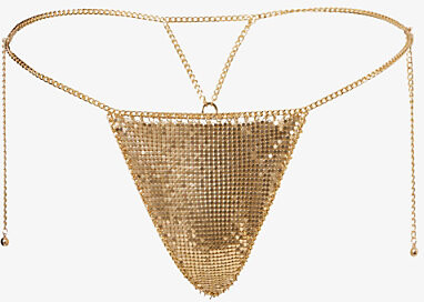 Bluebella Womens Gold Cyla Chainmail Aluminium Thong - ShopStyle