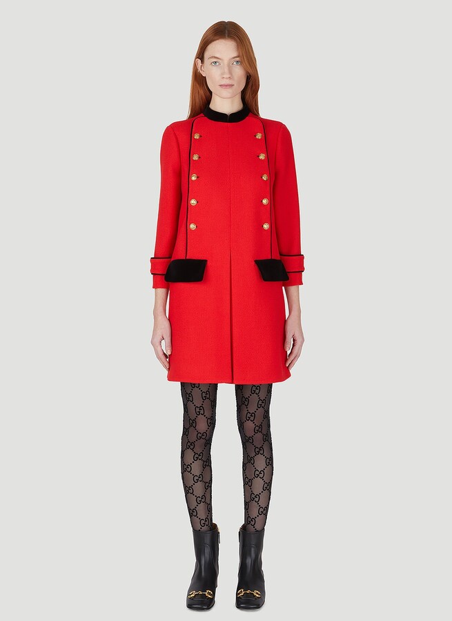 Gucci Retro Tweed Dress in Red - ShopStyle