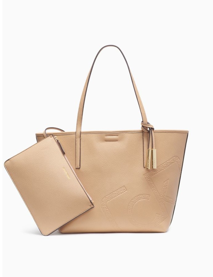 Calvin Klein Rachel Pebble Logo Reversible Tote Bag + Zip Pouch - ShopStyle