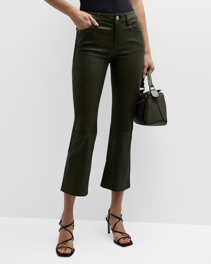 Frame Le Crop Mini Boot Leather Pants - ShopStyle