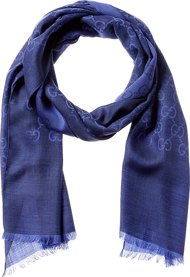 Gucci Logo Small Jacquard Wool & Silk-Blend Scarf - ShopStyle Scarves ...