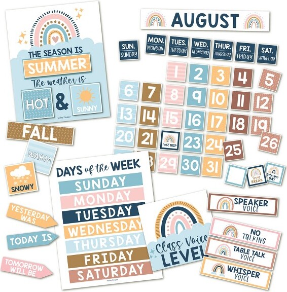 Hadley Designs Boho Circle Time Bulletin Board Calendar for Classroom ...