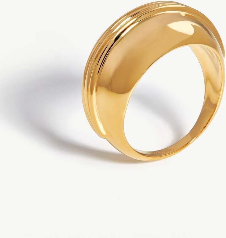 Sphere Domed Ridge Ring 18ct Gold Plated - ShopStyle