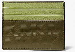 Michael Kors Cooper Logo Embossed Leather Tall Card Case - ShopStyle