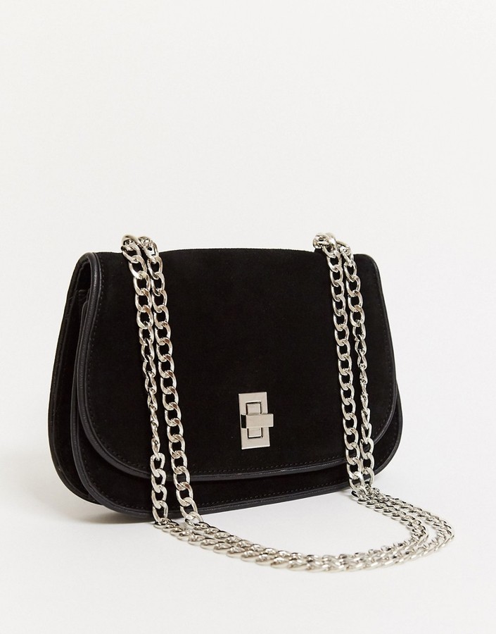 Urban Code Urbancode suede cross body bag with weave edges in black ...