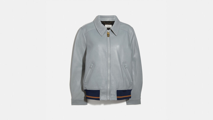 Coach Leather Blouson Jacket With Rib - ShopStyle