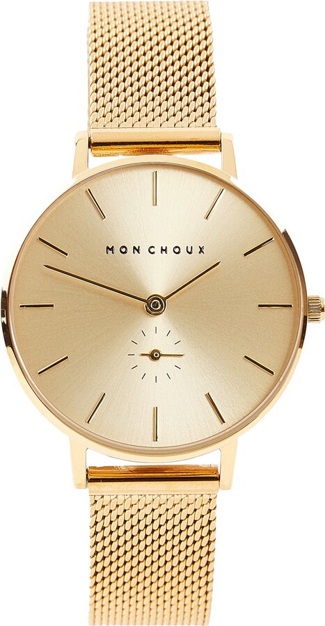 Mon Choux Lille Womens Gold Watch In Gold Mesh - ShopStyle