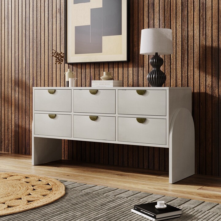 Rubber Wood Structure 6-Drawer Dresser - ShopStyle