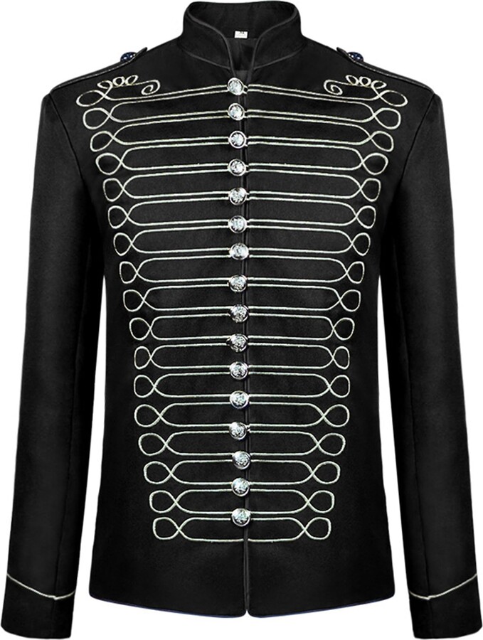 iiniim Men Marching Band Drummer Military Jacket Parade Jacket Gothic ...