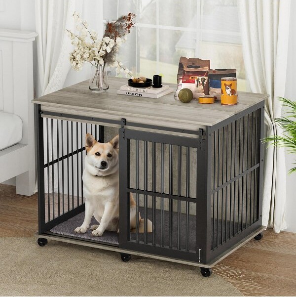 WhizMax Furniture Style Dog Crates With Sliding Iron Door, Modern ...