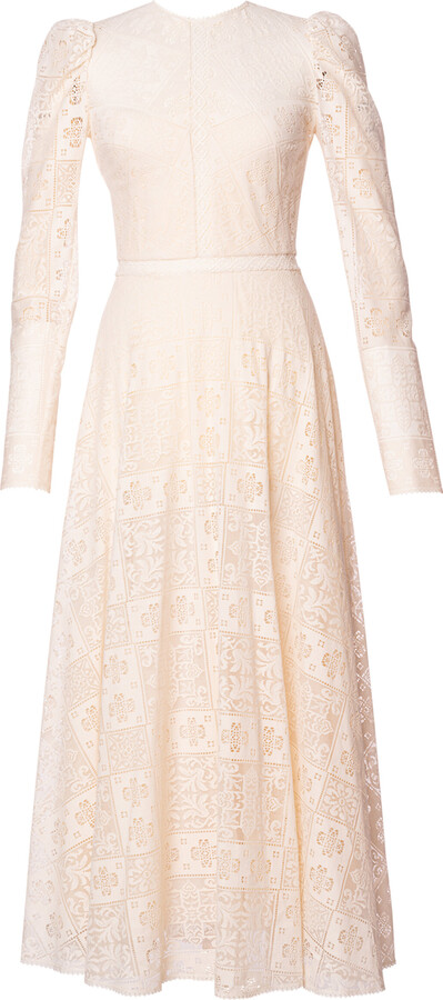 Lena Hoschek Dainty Cotton Lace Sheath Midi Dress - ShopStyle