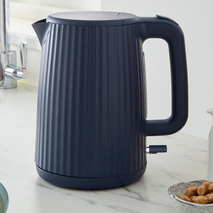 Dunelm Textured Ribbed Plastic Kettle 1.7L Navy Blue - ShopStyle
