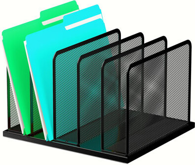 Inbox Zero Desk File Organizer 5 Sections Upright Mesh Desktop ...