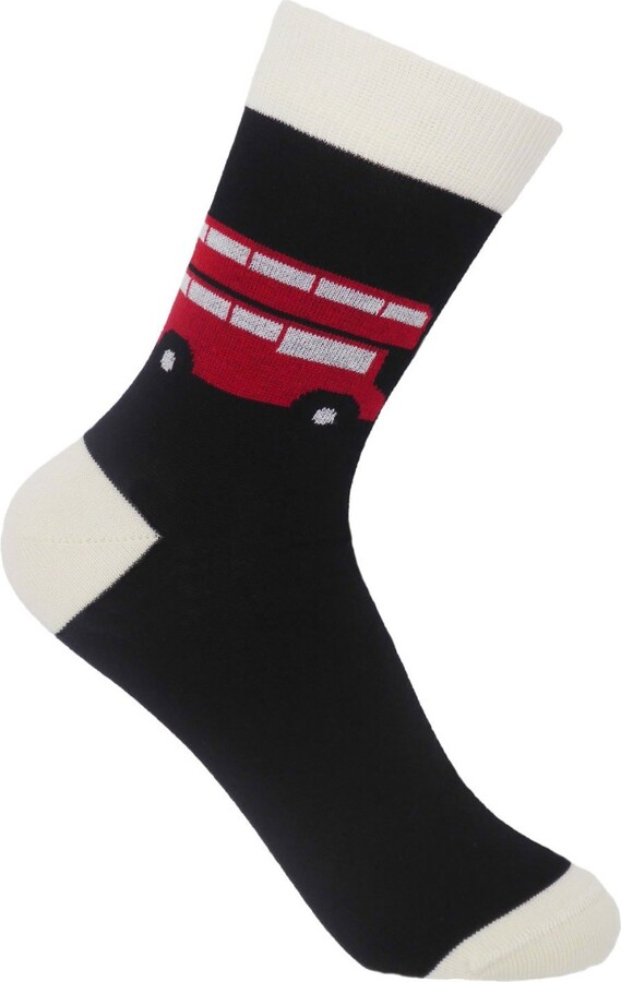 Peper Harow - Made in England - Black London Bus Women's Socks - ShopStyle