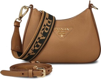 Prada Logo-Plaque Shoulder Bag - ShopStyle