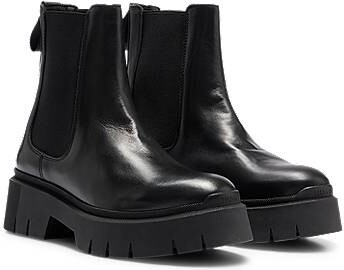 HUGO BOSS Leather Chelsea boots with chunky outsole and branded loops ...