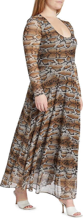 Baacal, Plus Size Snakeskin Mesh Maxi Dress - ShopStyle