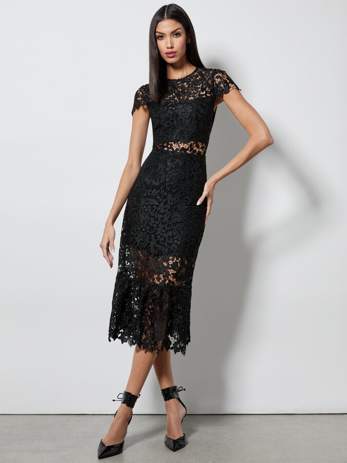 Alice + Olivia Clover Open Back Lace Midi Dress - ShopStyle