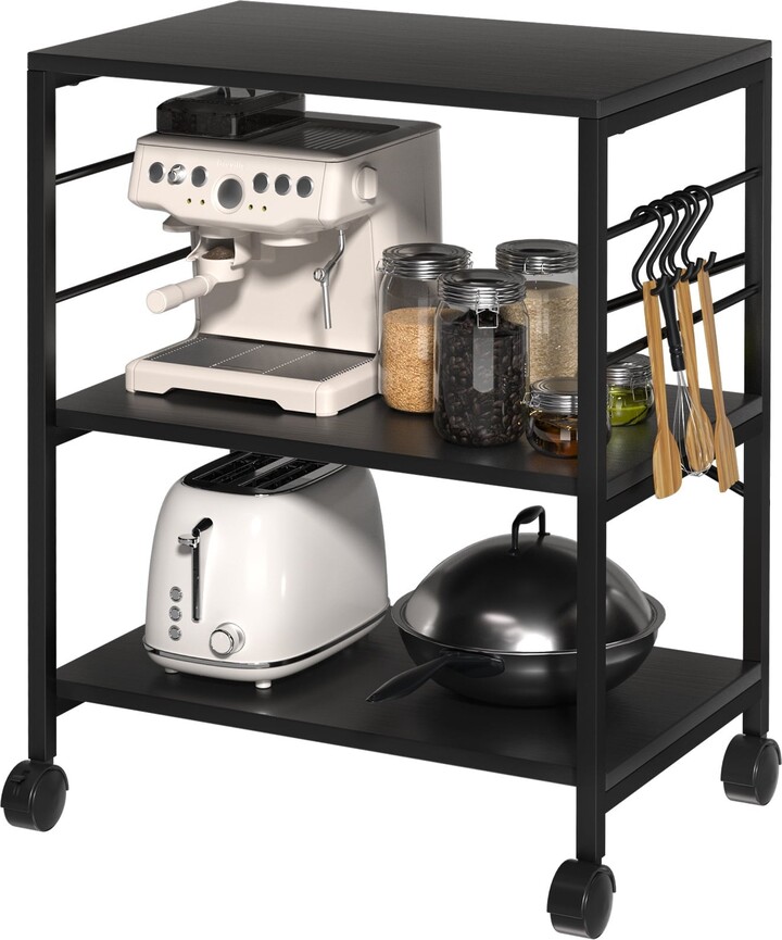 Global Pronex Kitchen Microwave Cart, 3-Tier Kitchen Utility Cart ...