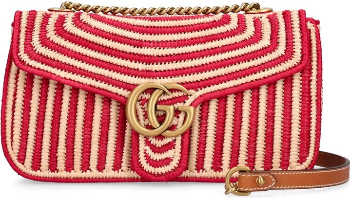 Gucci GG Marmont raffia shoulder bag - ShopStyle
