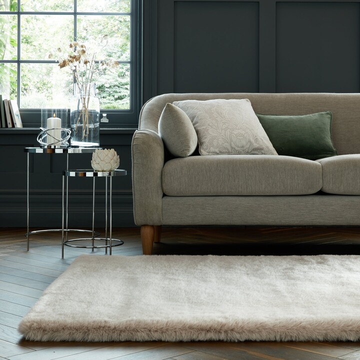Dorma Purity Luxury Faux Fur Rug Cream/Brown - ShopStyle Indoor Cushions