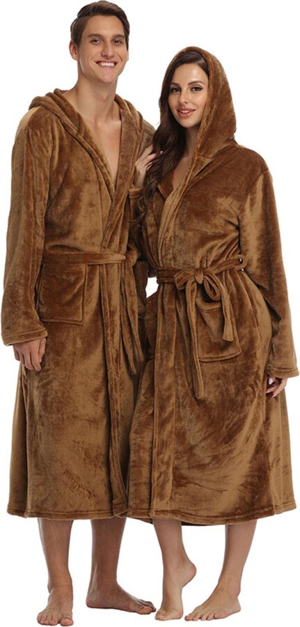 ATKITS Women's Kimono Dressing Gown Long Sleeve Fluffy Bathrobe Sauna ...