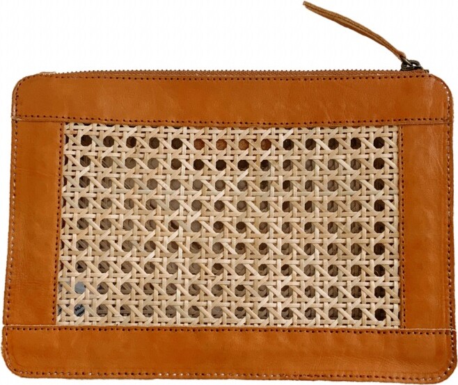 Pink Haley - Mariah Night Out Rattan Clutch - Tan - ShopStyle