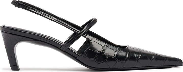 Totême 50mm The Sharp patent leather slingbacks - ShopStyle