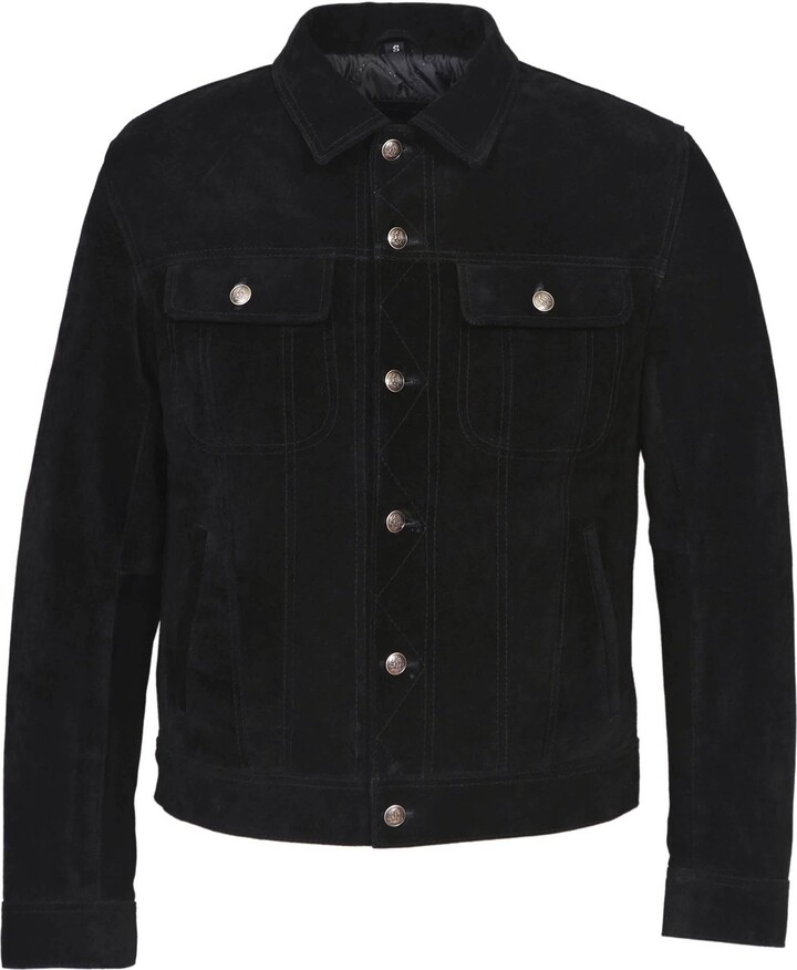 Smart Range Leather 'Trucker' Men's Black Suede 1280 Classic Real ...