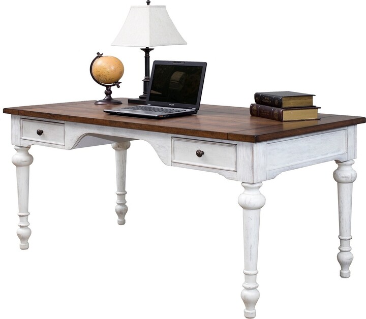Martin Furniture Rustic Wood Partners Desk, Writing Table, Office Desk ...
