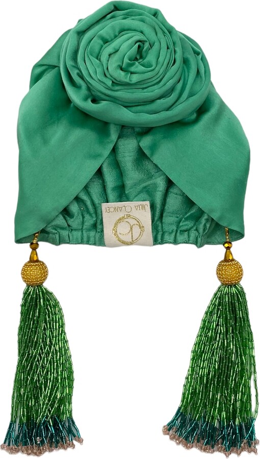 Julia Clancey Women's Edith Green Luxe Turban - ShopStyle Hats