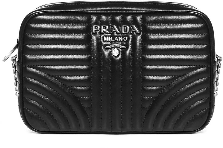 Prada Diagramme Quilted Leather Camera Bag - ShopStyle