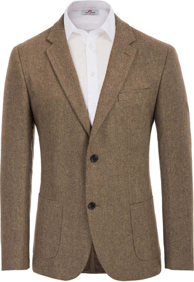 PJ PAUL JONES Paul Jones Men's British Herringbone Tweed Blazer Wool ...