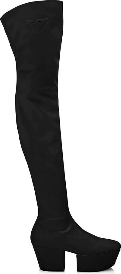 Prada Thigh-High Platform Boots - ShopStyle