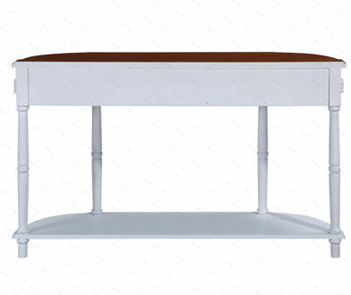 Charlton Home Retro Curved Wood Console Table, 52 inch Circular Half ...