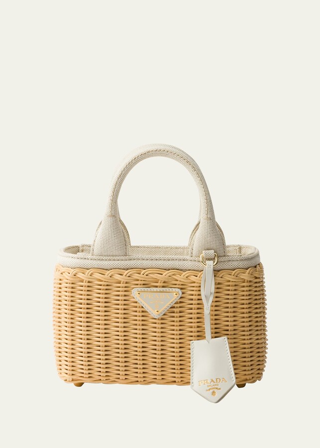 Prada Basket Rattan Top-Handle Bag - ShopStyle