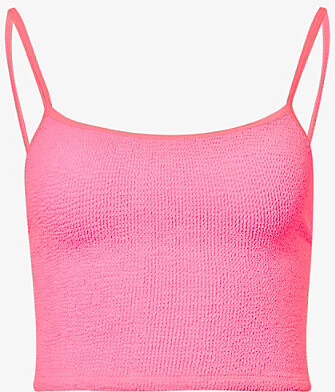 Hunza G Womens Bubblegum Brandy Crinkled-texture Bikini top - ShopStyle ...