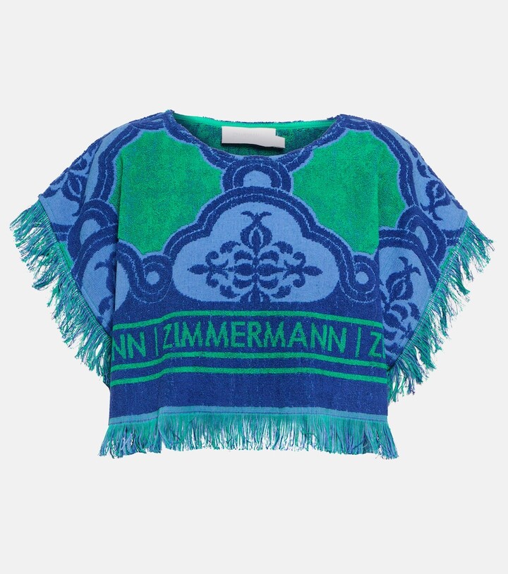 Zimmermann Intarsia cotton terry crop top - ShopStyle