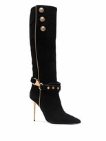 Balmain Robin knee-high suede boots - ShopStyle