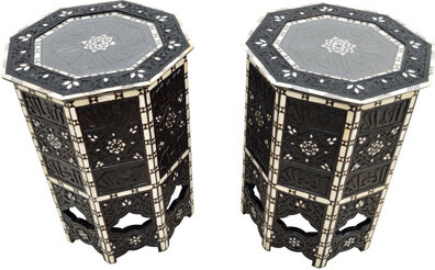 The Moroccan Room Syrian Glass Pedestal End Table Set - ShopStyle