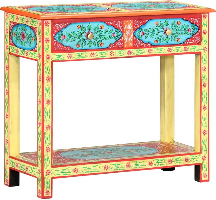 Berkfield Home Hand Painted Console Table 80x35x75 cm Solid Mango Wood ...