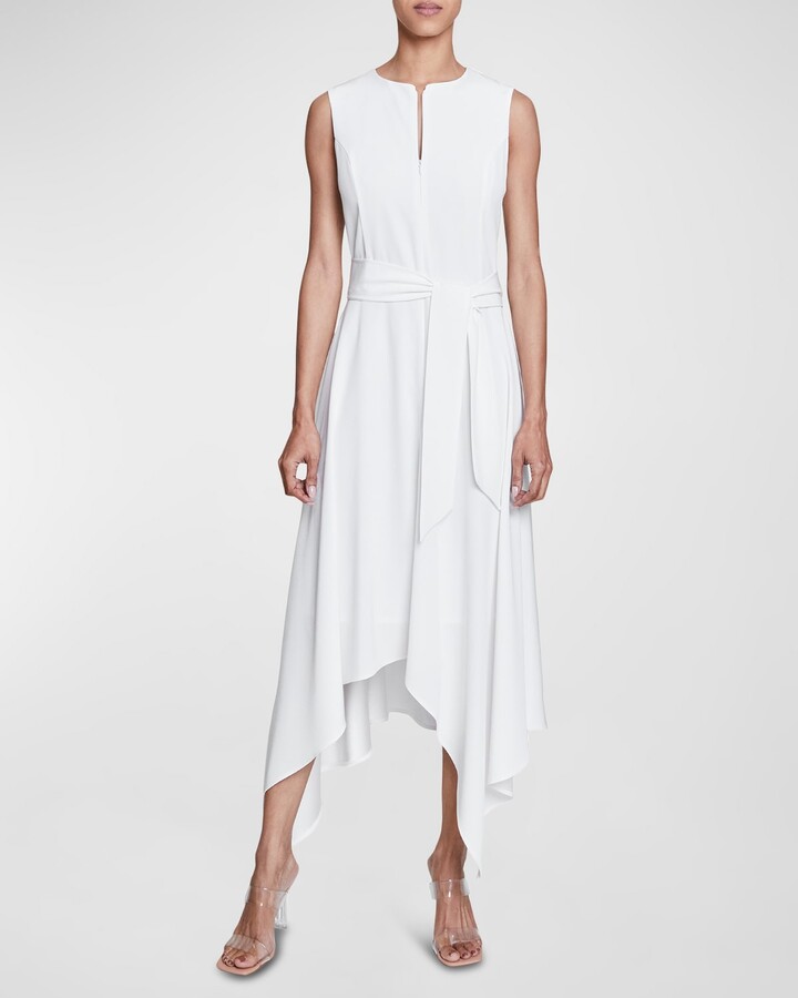 Santorelli Natasha Zip-Front Handkerchief Maxi Dress - ShopStyle