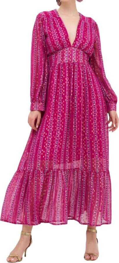 Oliphant Tie Back Maxi Dress In Melrose Magenta - ShopStyle