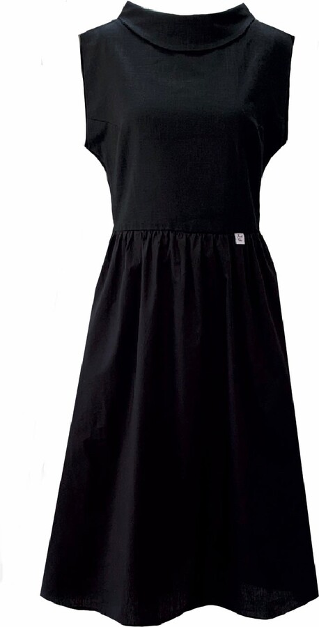 Frock Tales Midi Bass Dress With Cap Sleeve In Black - ShopStyle
