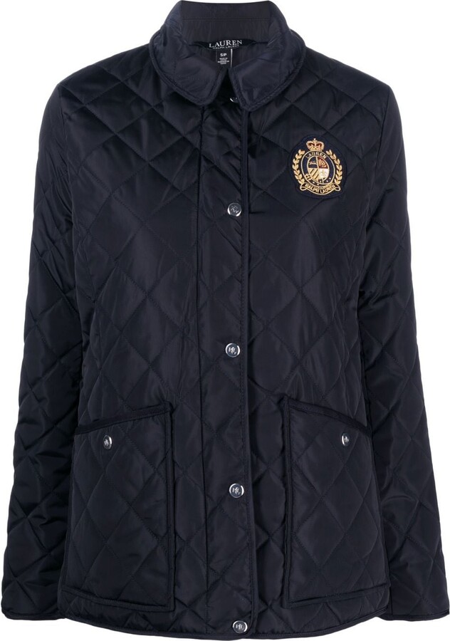 Lauren Ralph Lauren Logo Crest-Embellished Quilted Jacket - ShopStyle ...