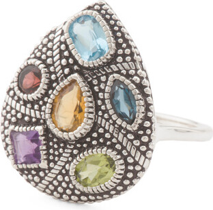 TJMAXX Sterling Silver Multi Gemstone Scatter Ring - ShopStyle